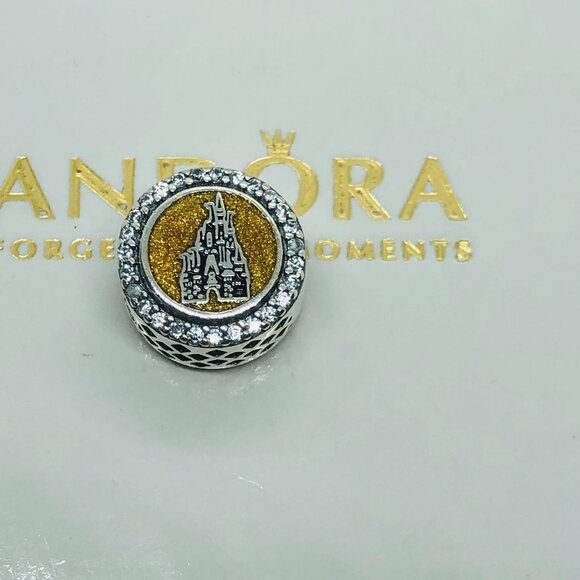 Pandora | Jewelry | Disney Parks Pandora Wdw Castle Black Gold Button ...